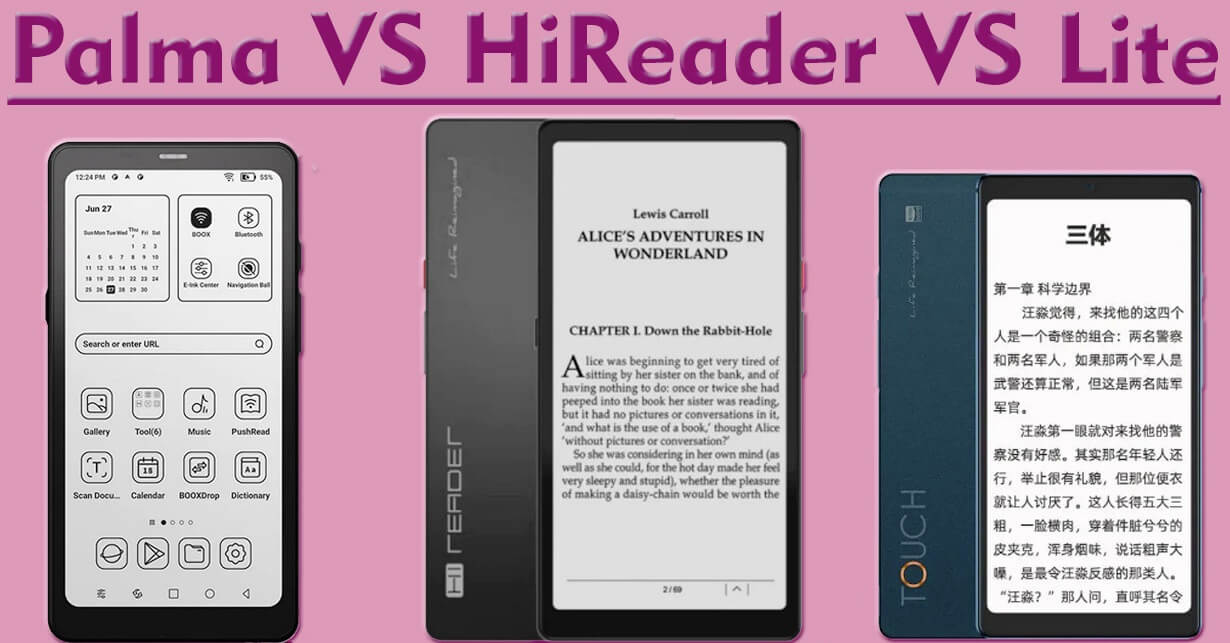 Boox Palma VS Hisense Hi Reader VS Touch Lite- specs comparison ...