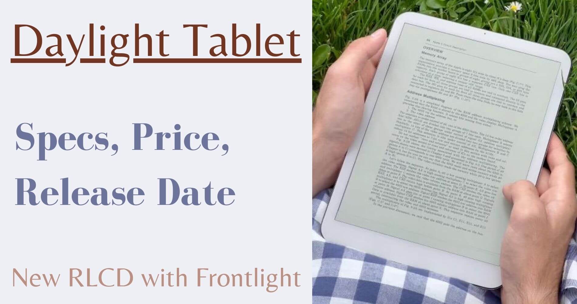 Daylight Tablet RLCD - Specs, Price, Release Date, 1st Look - WebToolo.com