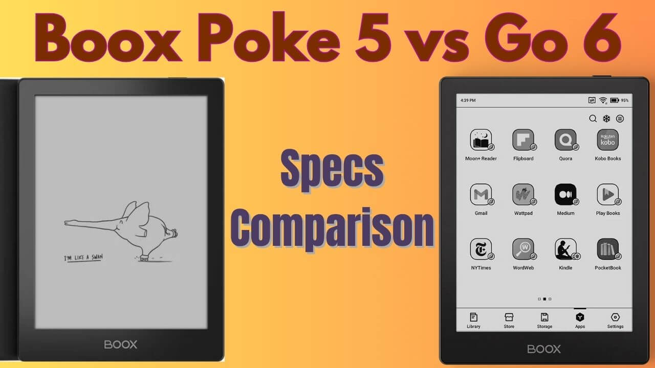 Boox Go 6 vs Poke 5 Specs Comparison - WebToolo.com