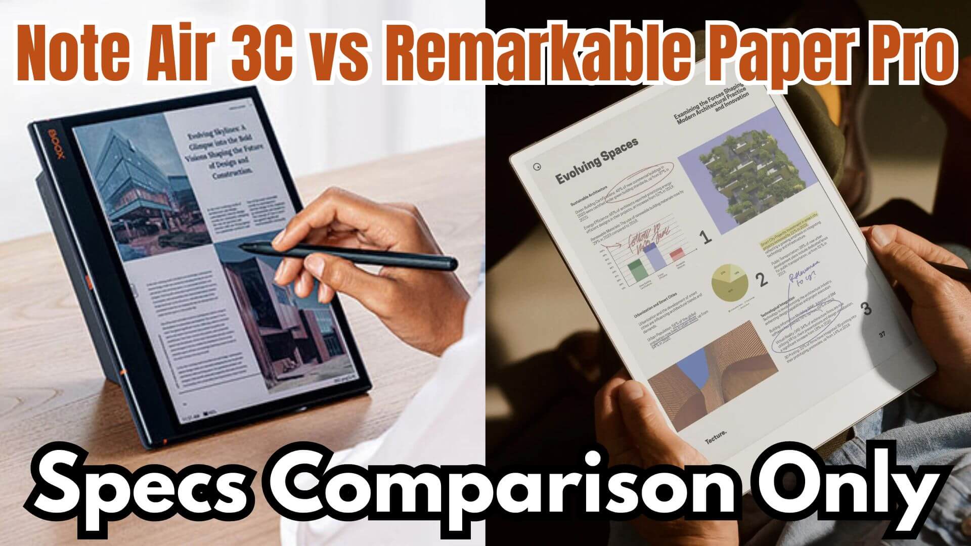 Remarkable Paper Pro vs Boox Note Air 3C (Specs Comparison) - WebToolo.com