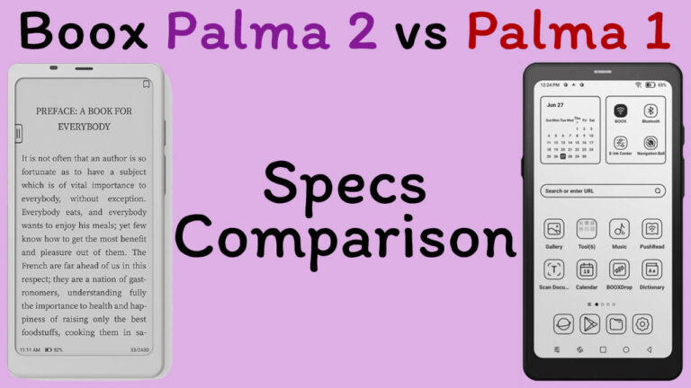 Boox Palma 2 vs Palma 1 (Specs comparison) - WebToolo.com