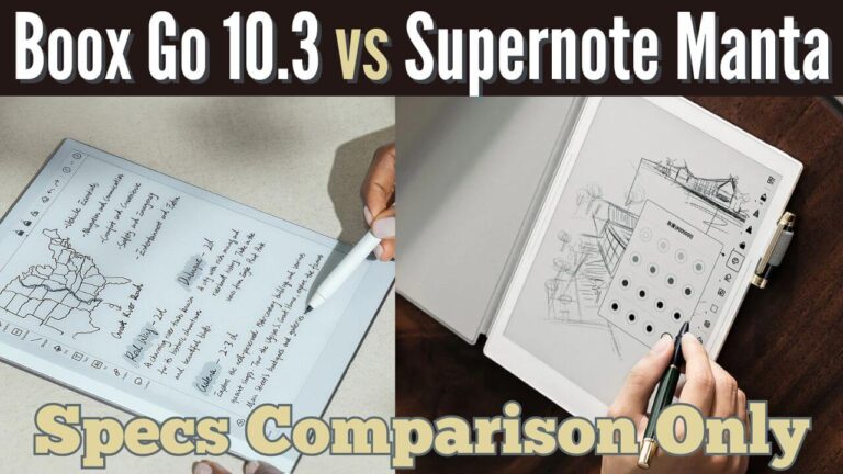Supernote A5X2 Manta vs Boox Go 10.3 (Specs Comparison) - WebToolo.com
